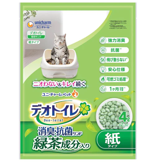 Unicharm Deo-Toilet Green Tea Paper Litter Refill (4L) – Gaia Pets