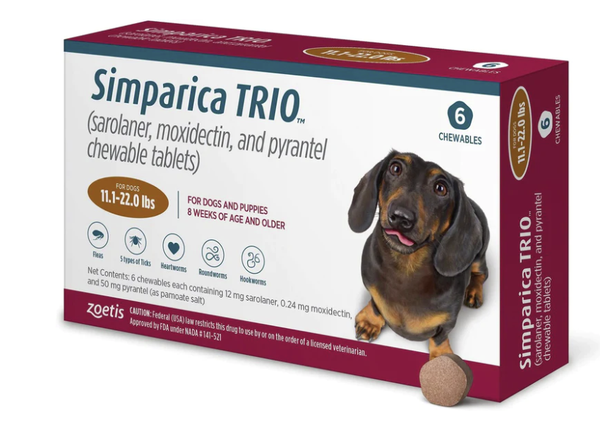 Simparica Trio for Dogs (Various Sizes) (3 Chewables/Box) – Gaia Pets