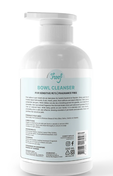 Froof Bowl Cleanser Fragrance Free (500ml) – Gaia Pets